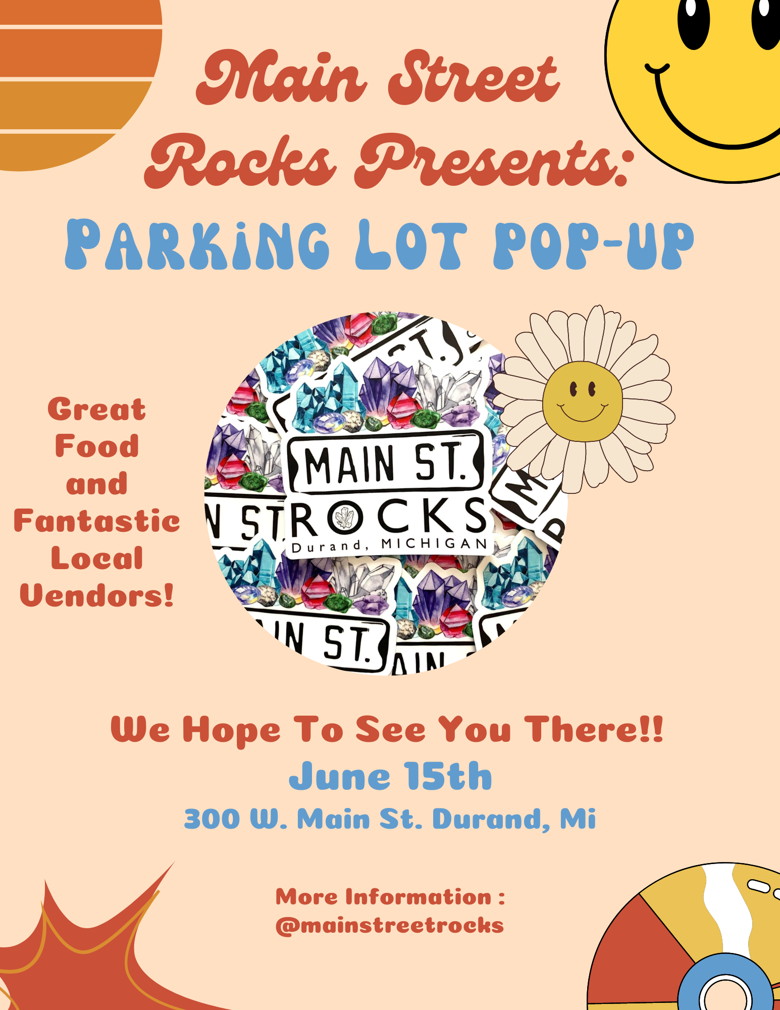 🌟 Main Street Rocks: Parking Lot Pop-Up June 2024🌟 | Main Street Rocks